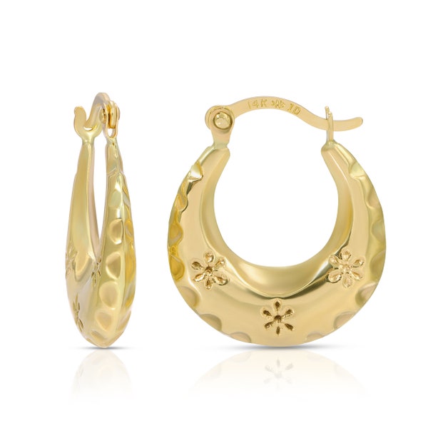 Real Gold Hoop Earrings - Etsy