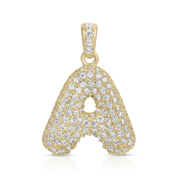 10k Bubble Initial Pendant - Etsy
