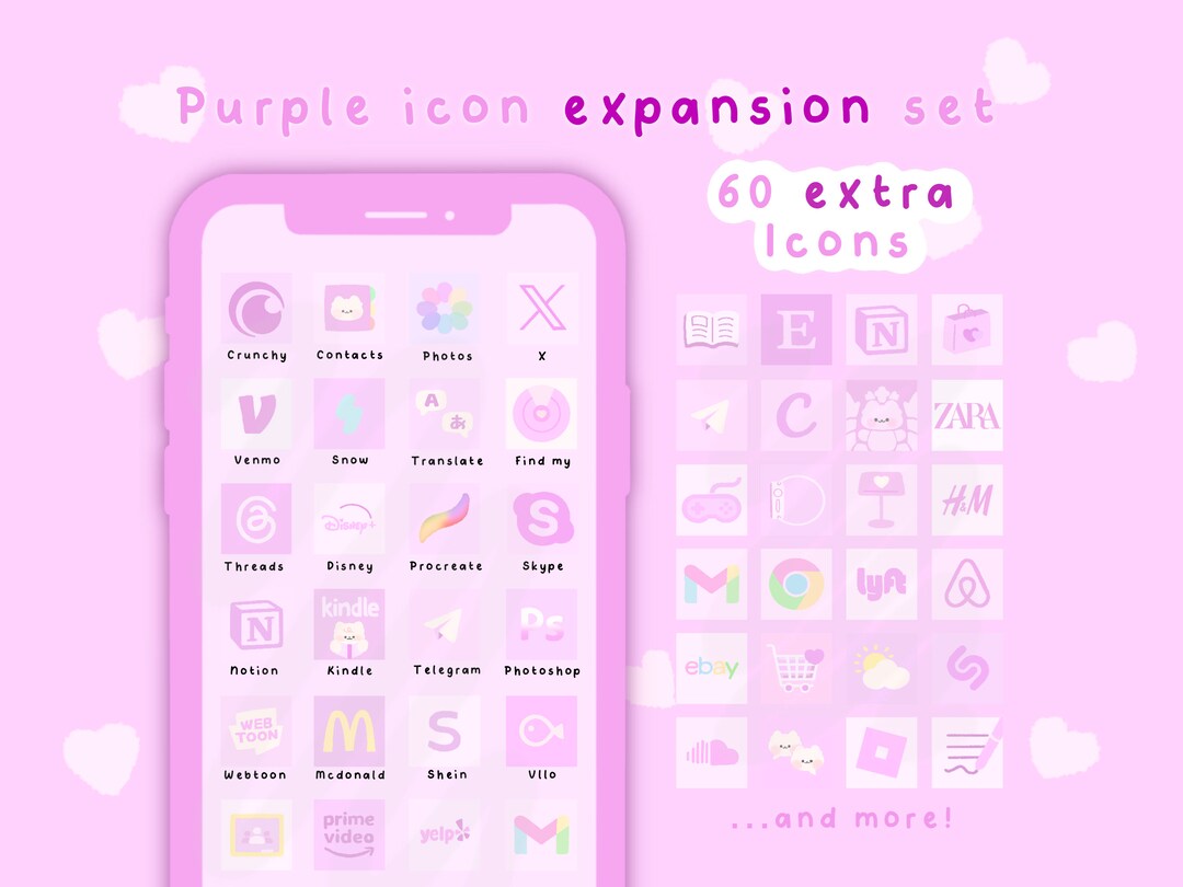 EXPANSION SET: Purple Icon Expansion Set Ios & Android App Icons ...