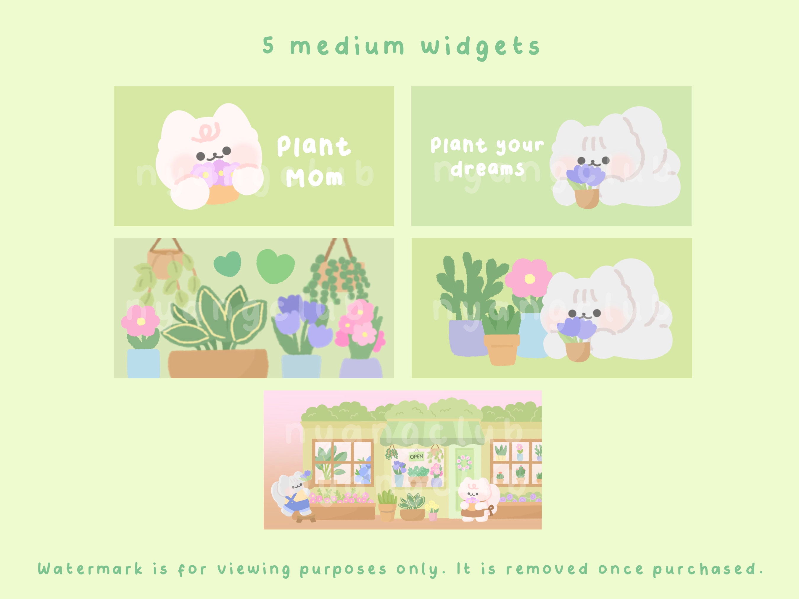 Cute Cat Plant Shop Green Icon Set Ios & Android App Icons | Wallpapers ...