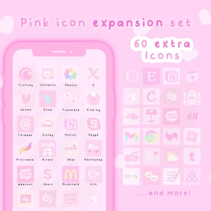 EXPANSION SET: Pink Icon Expansion Set Ios & Android App Icons | Pastel ...