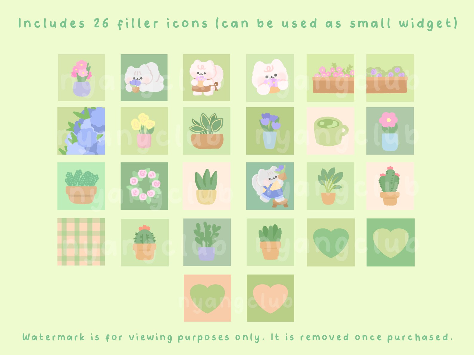 Cute Cat Plant Shop Green Icon Set Ios & Android App Icons | Wallpapers ...