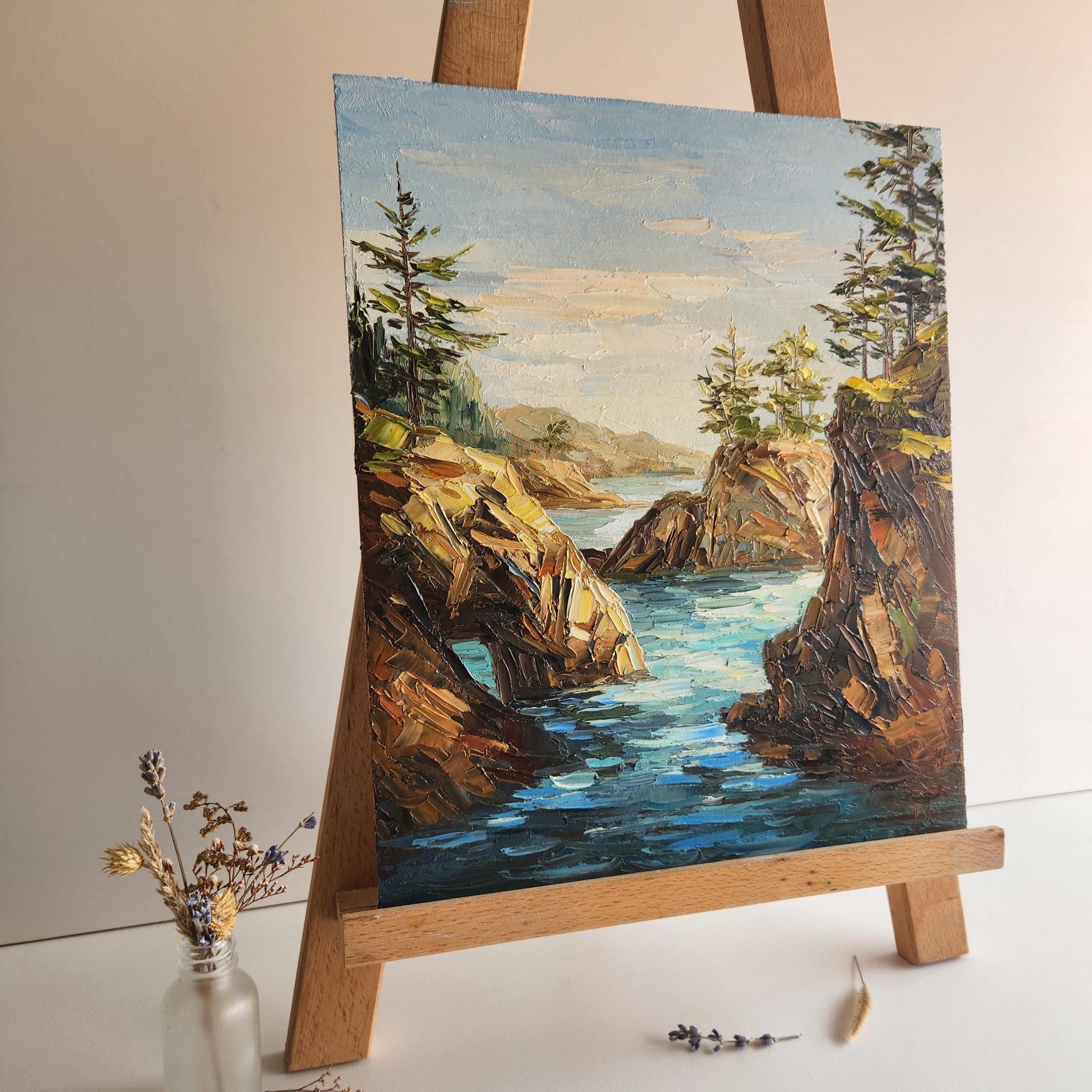 Original Oregon Seascape Oil Painting: Cannon Beach Sunrise, 12x10 In ...
