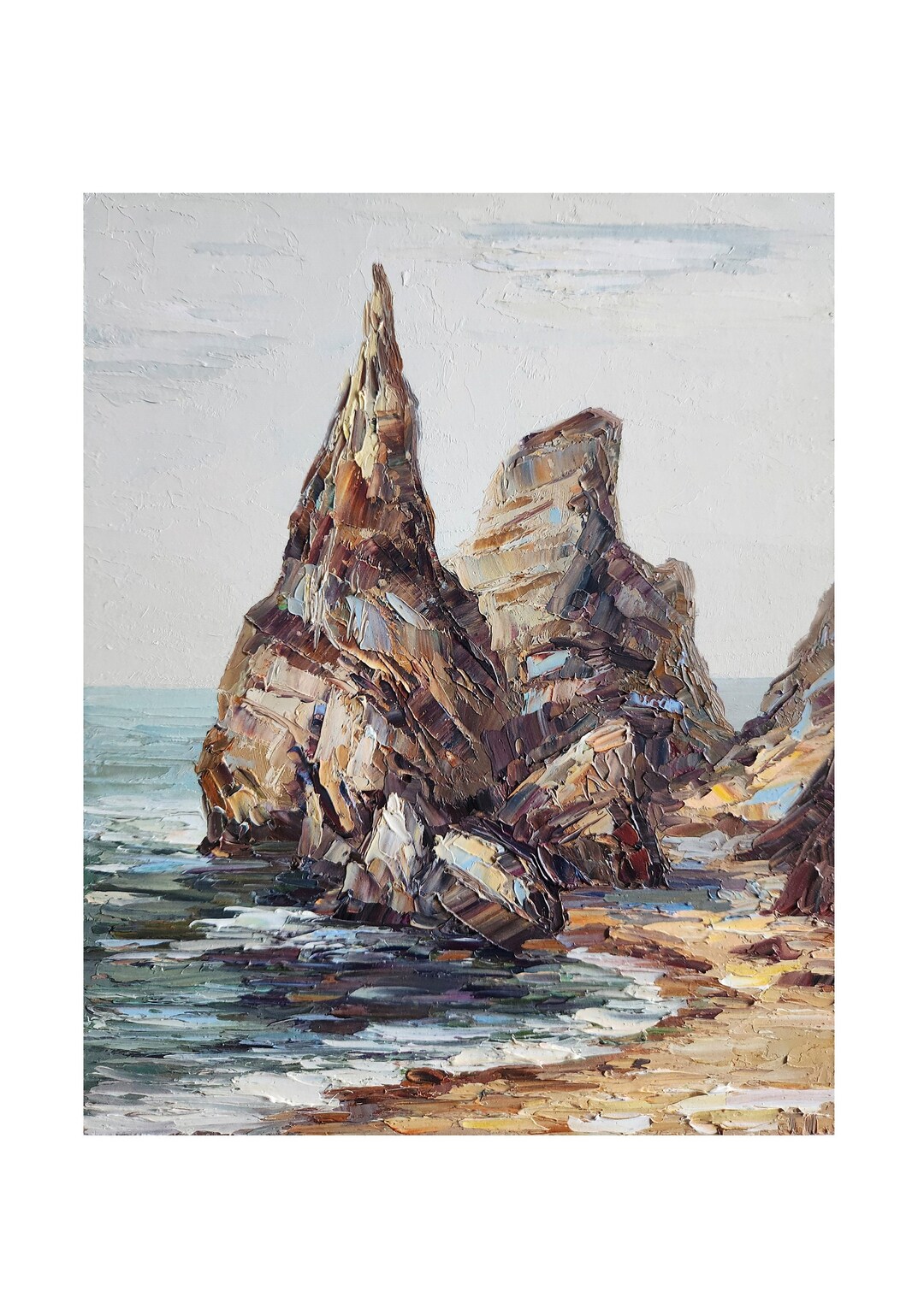 Praia Da Ursa Painting Portugal Painting Portugal Landscape Costal ...