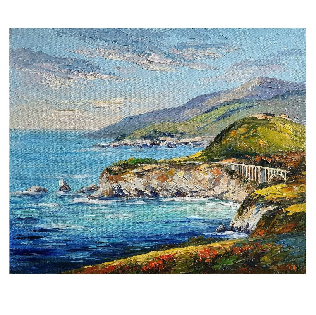 Big Sur Monterey Painting California Wall Art California Coastline ...