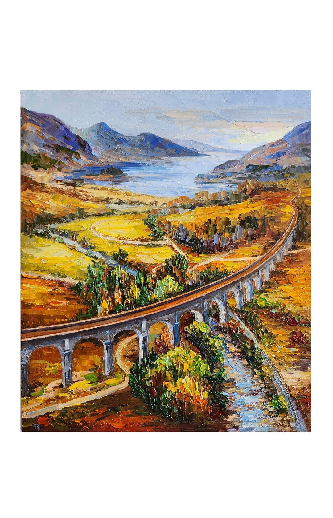 Glenfinnan Viaduct Scotland Painting Scotland Painting Autumn Painting ...