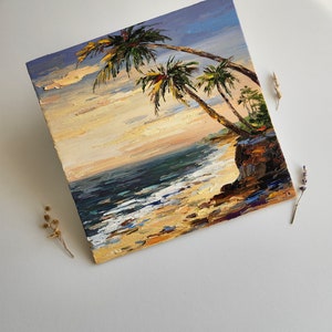 Costa Rica Painting Caribbean Beach Painting Sunset Painting Palm ...
