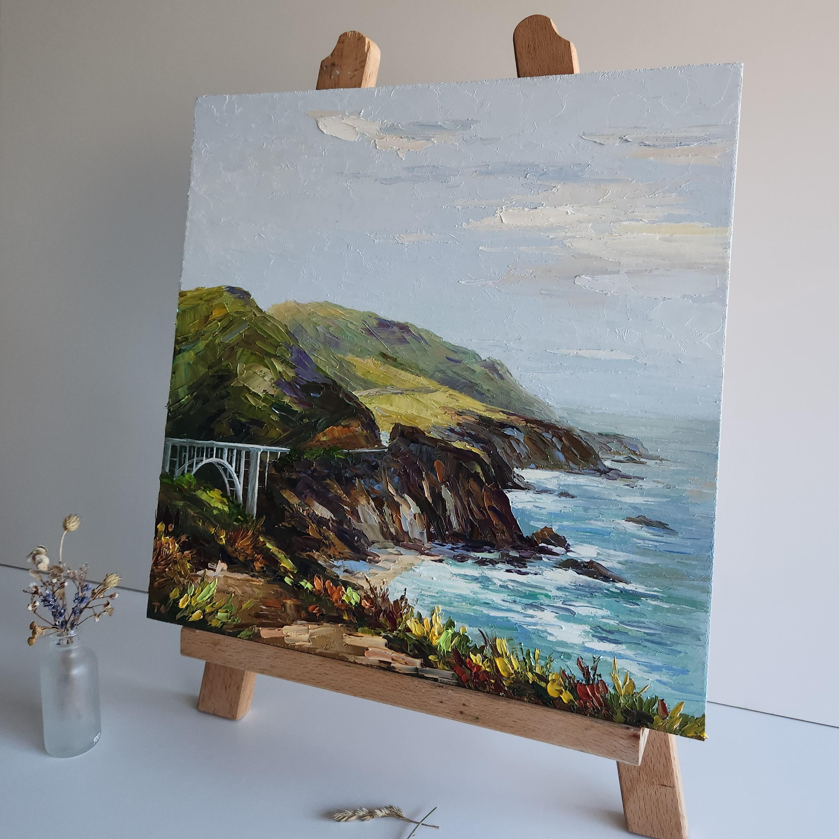 Original Big Sur Monterey Oil Painting Bixby Creek Bridge Painting Wall ...