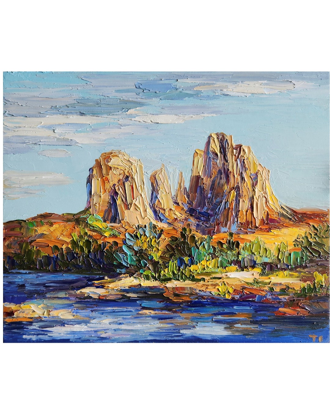 Arizona Landscape Painting Mountain Wall Art Sonora Desert Art Arizona ...