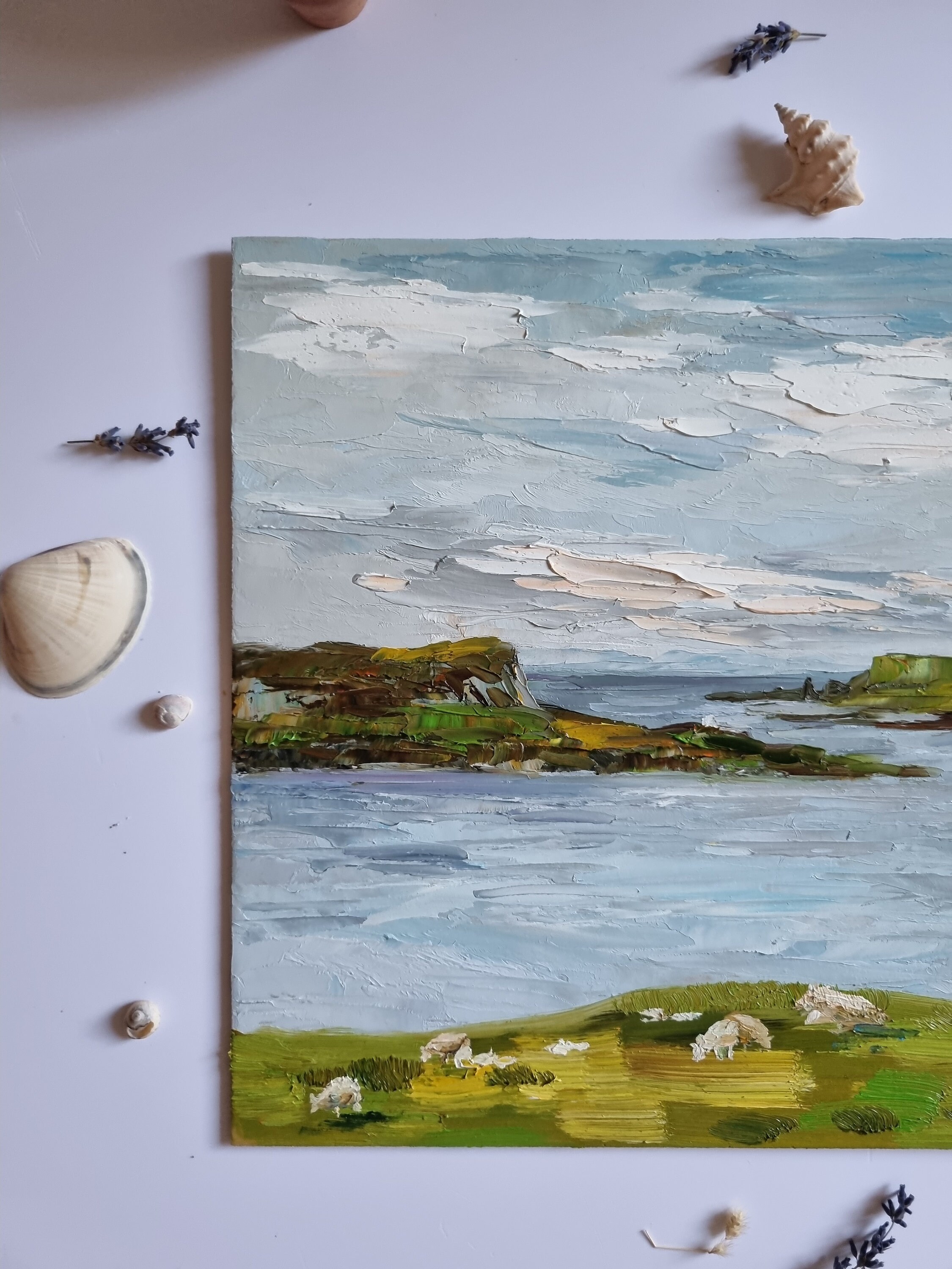 Original Scotland Landscape Oil Painting Sheep Painting Neist Point ...