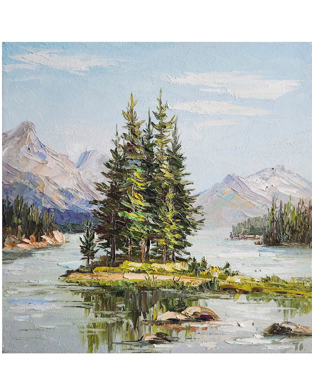 Original Jasper National Park Painting Fall Landscape Mountain ...