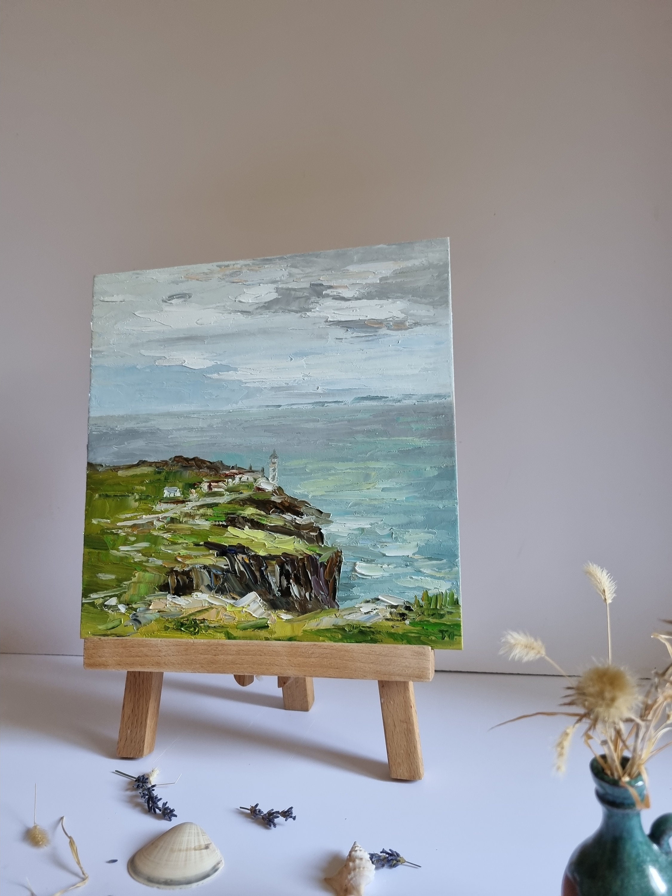 Original Scotland Landscape Oil Painting Sheep Painting Neist Point ...