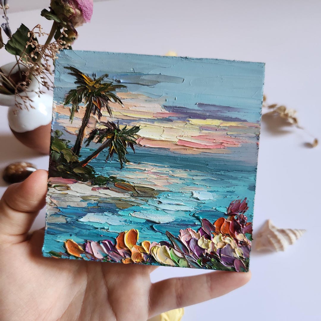 Original Maldives Beach Oil Painting Maldives Island Painting Travel ...
