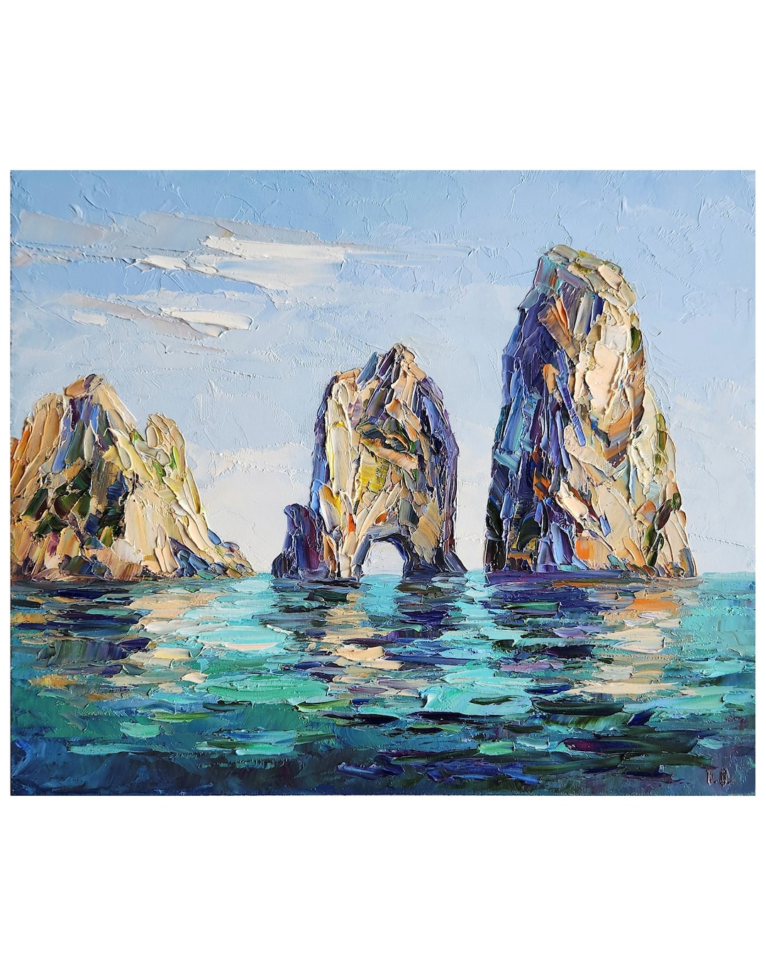 Capri Painting Original Seascape Painting Landscape Painting Amalfi ...