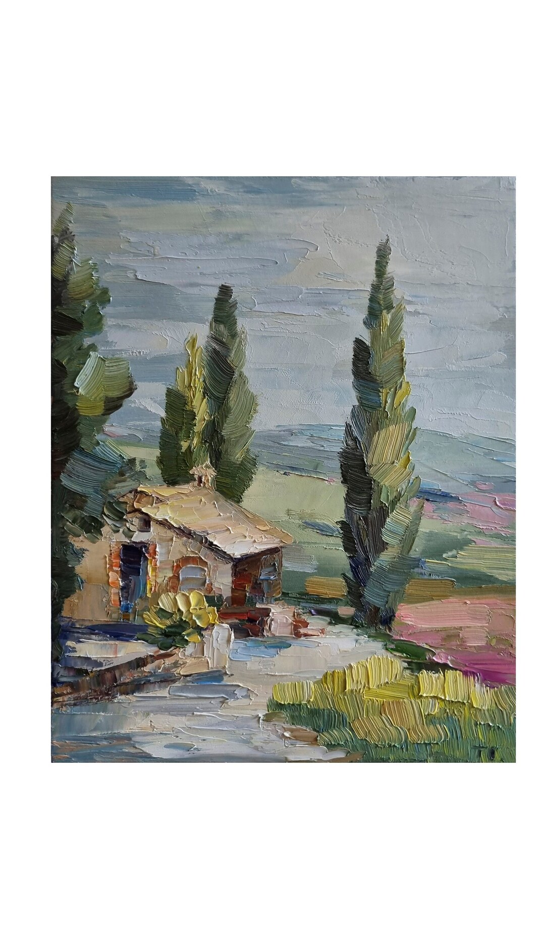 Original Italy Provance Landsape Oil Painting Italian Villa Provance ...