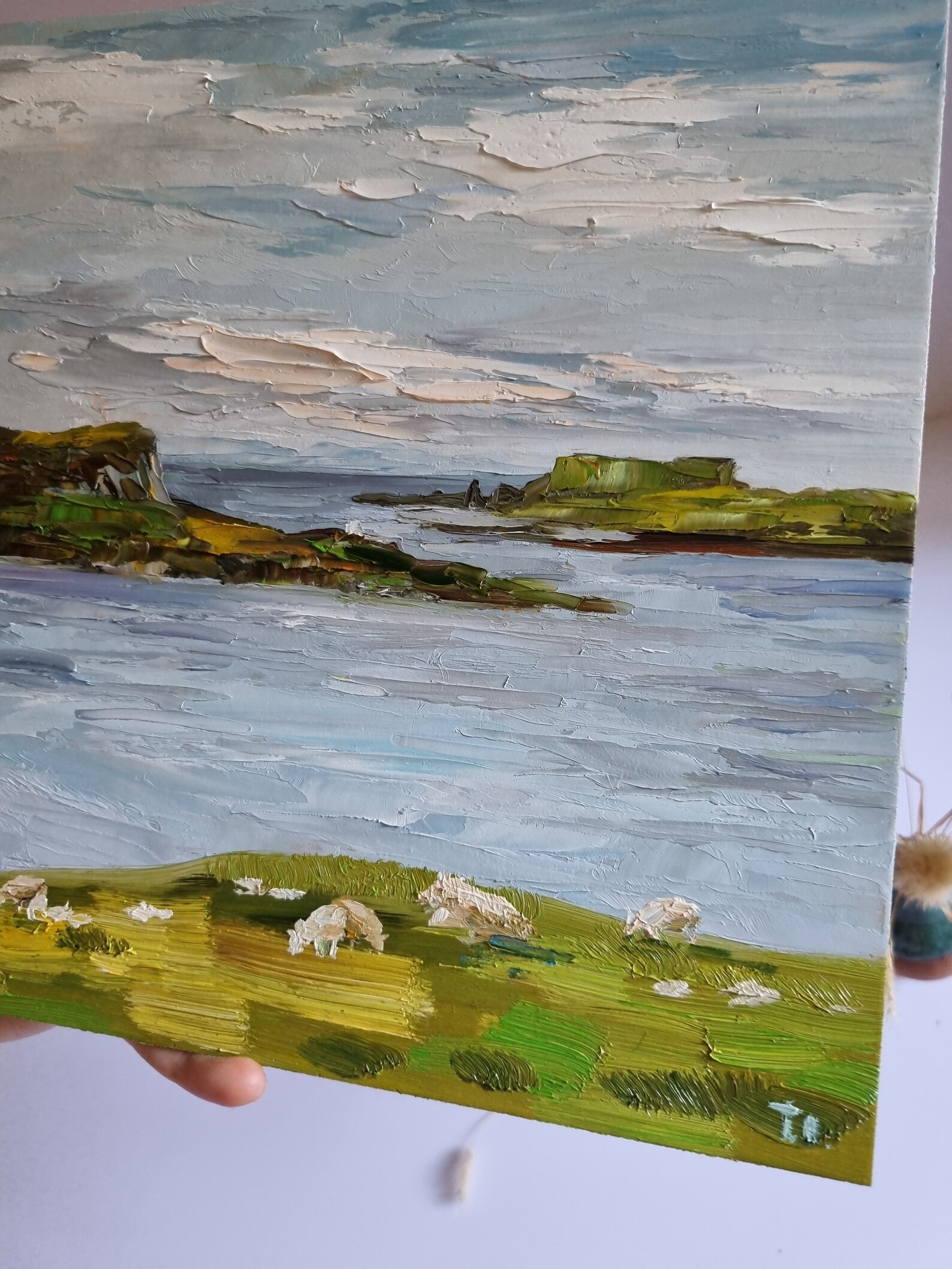 Original Scotland Oil Painting: Sheep at Neist Point, Coastal Art ...