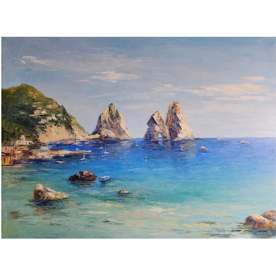 Large Original Oil Capri Painting Italy Painting Large Canvas Capri ...