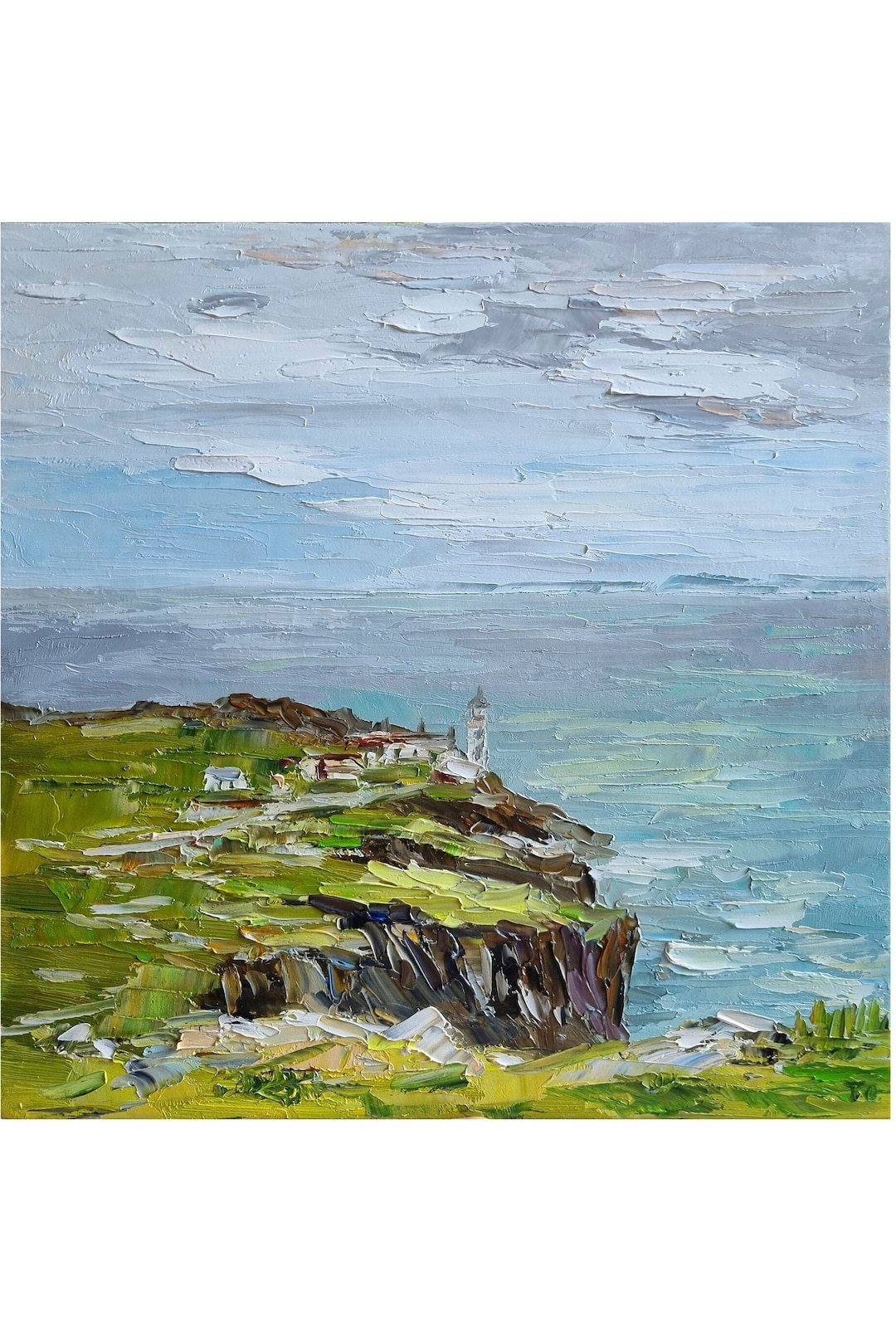 Original Scotland Landscape Oil Painting Sheep Painting Neist Point ...
