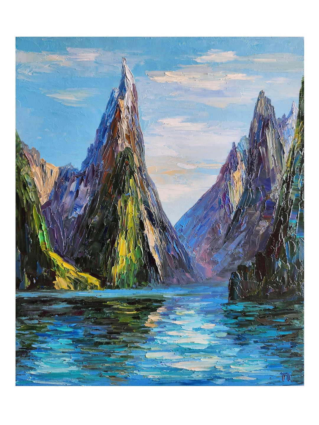 Milford Sound Painting New Zealand Lanscape Mountain Art Wall Art 12 by ...
