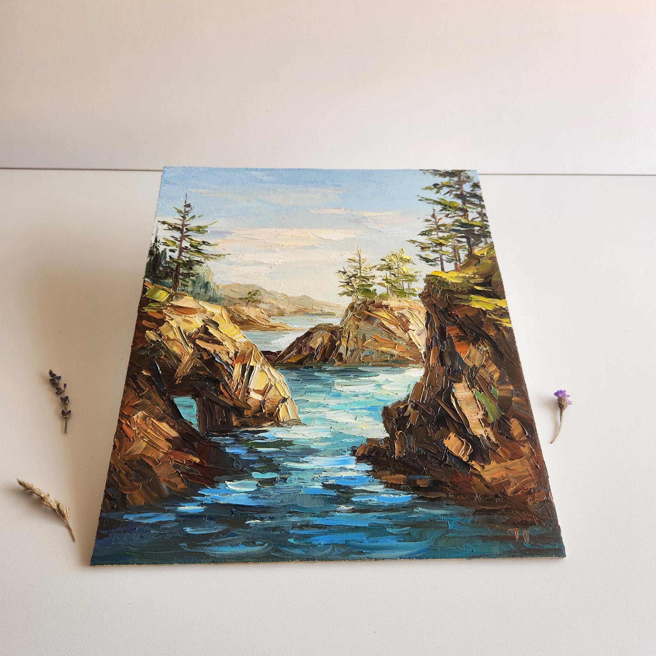 Original Oregon Seascape Oil Painting: Cannon Beach Sunrise, 12x10 In ...