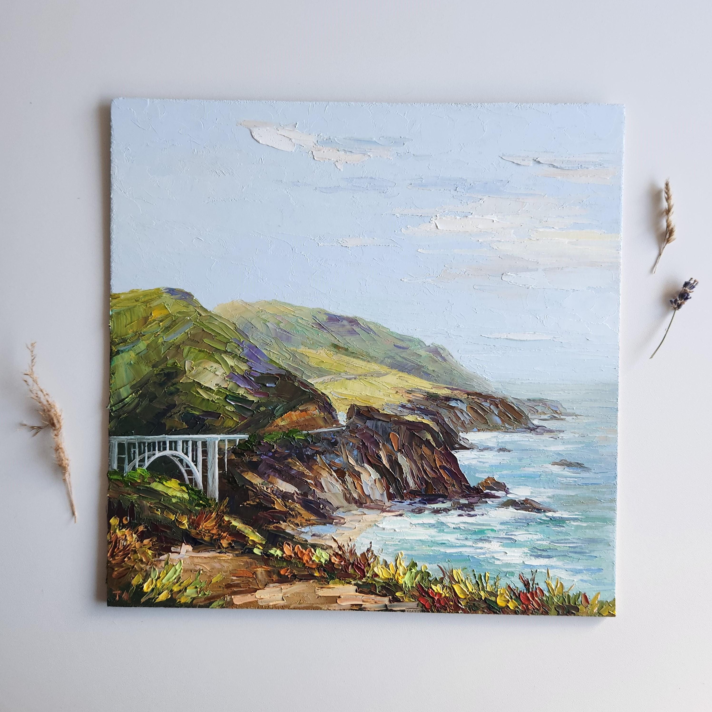 Original Big Sur Monterey Oil Painting Bixby Creek Bridge Painting Wall ...
