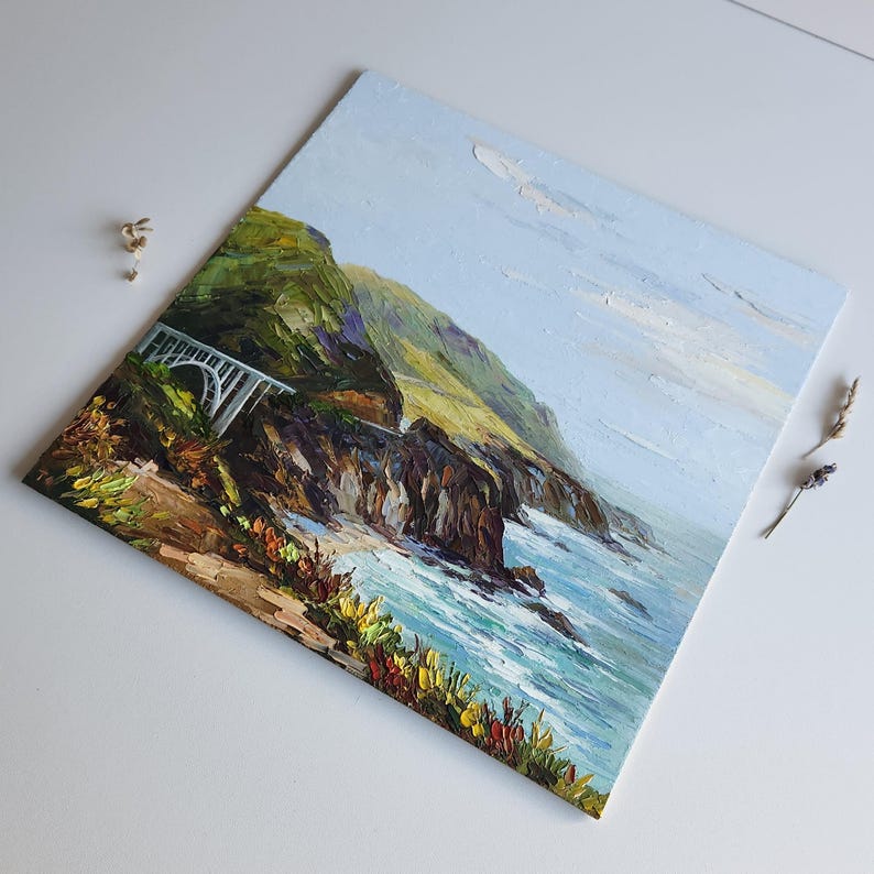 Original Big Sur Monterey Oil Painting Bixby Creek Bridge Painting Wall ...