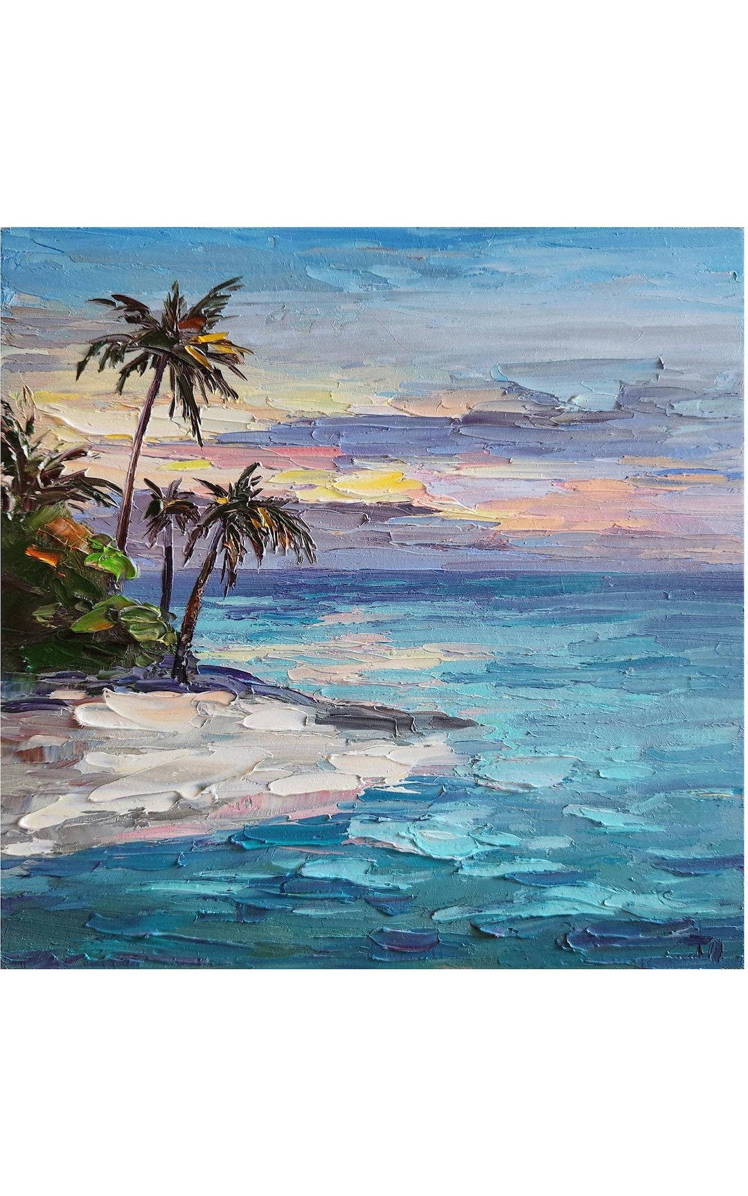 Original Maldives Beach Oil Painting Vacantion Travel Maldives Island ...