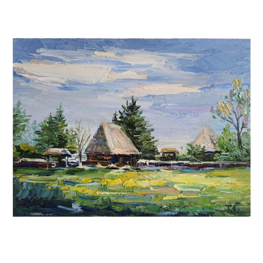 Original Romania Landscape Painting Maramures Painting Mountain Wall ...