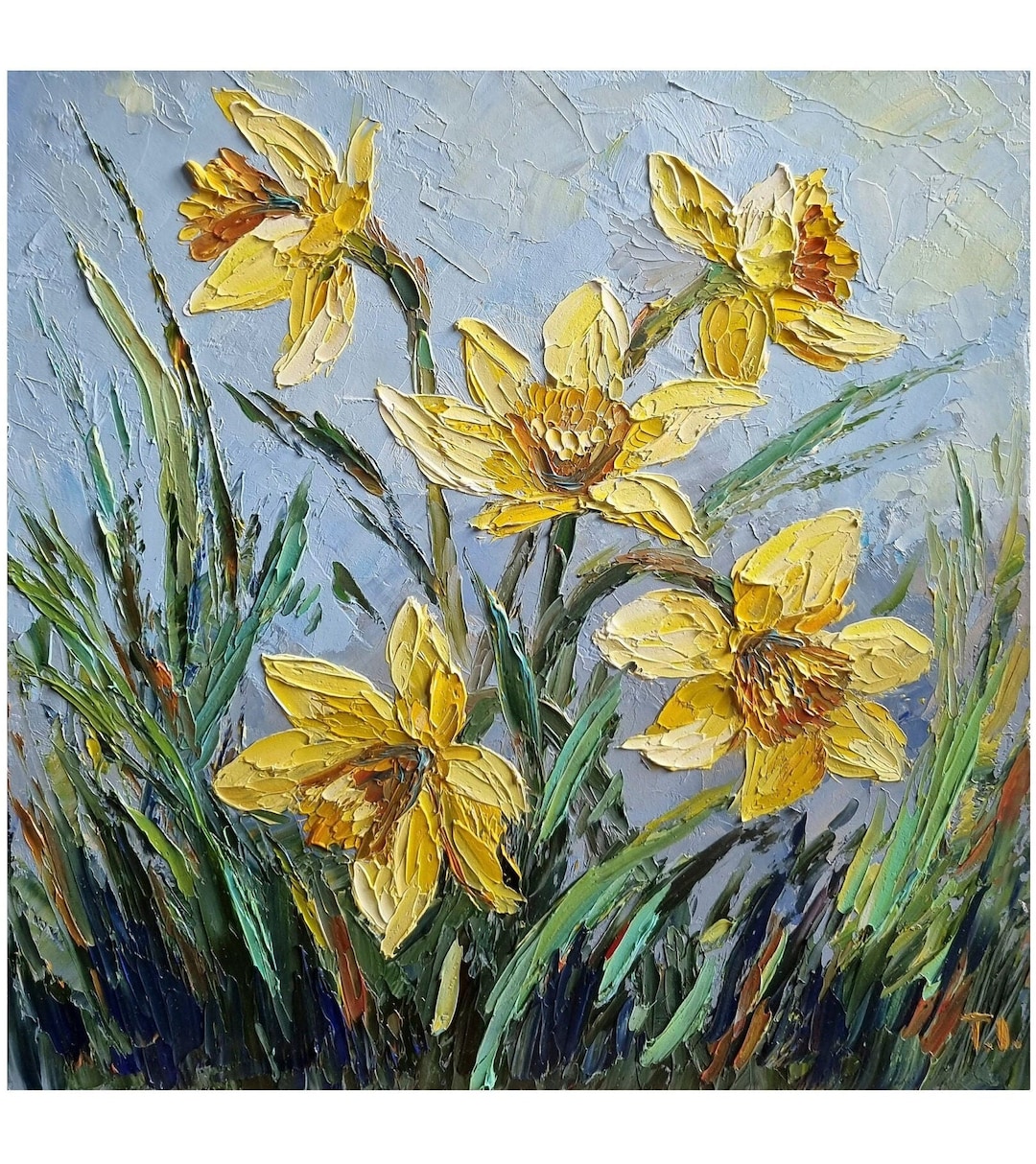 Daffodils Painting,flower Bouquet,floral Painting,flower Painting ...