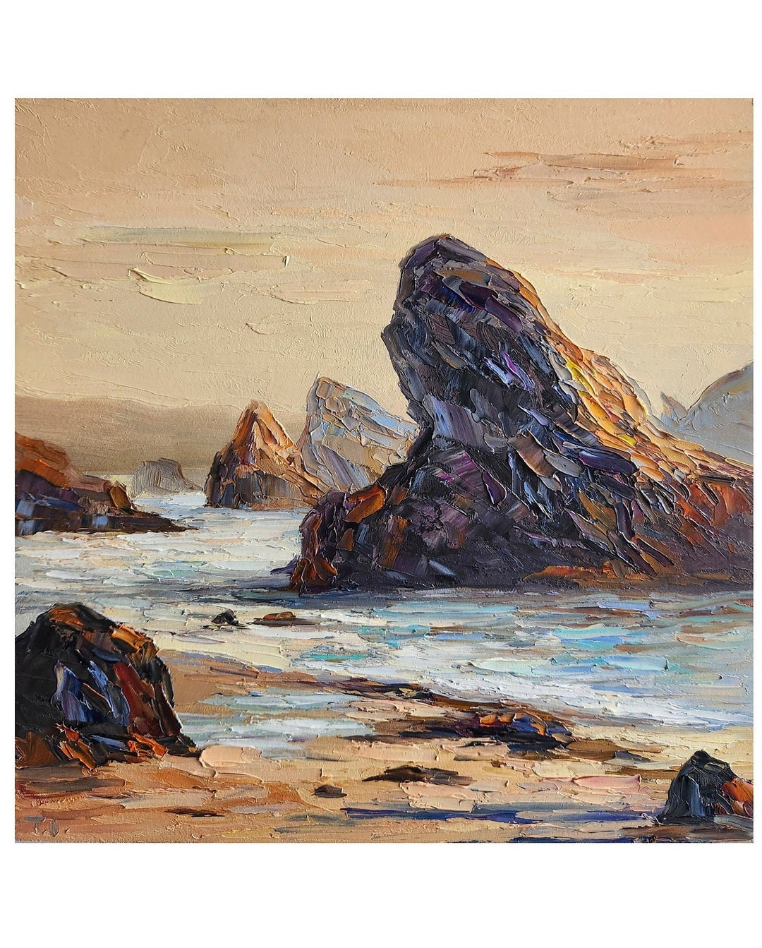 Oregon Seascape Painting Cannon Beach Painting Portland Painting Oregon ...