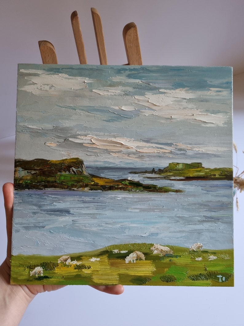 Original Scotland Oil Painting: Sheep at Neist Point, Coastal Art ...