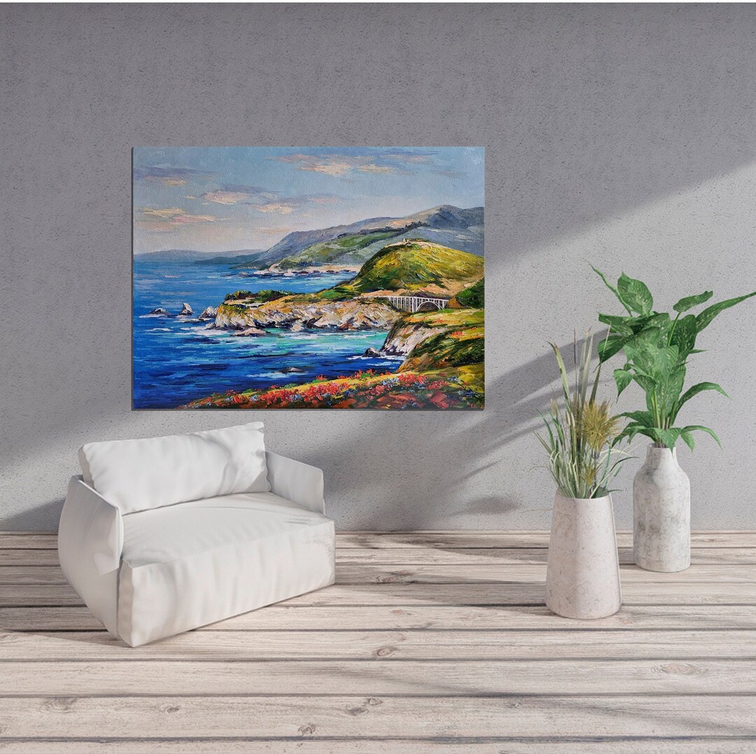 Big Sur Monterey Painting Large Painting California Coastline Original ...