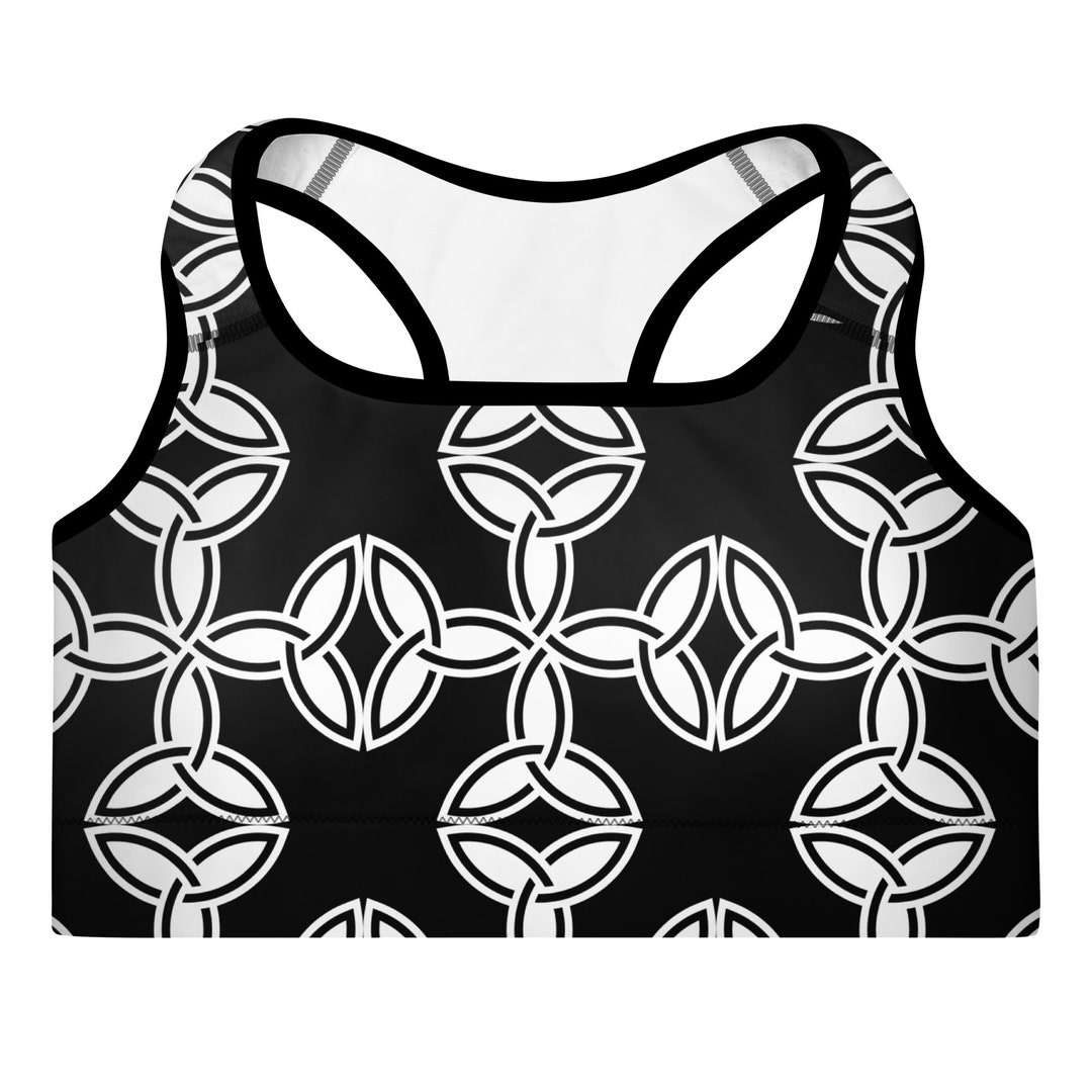Padded Sports Bra, Barre Class Top, Yoga Bra, Racerback Weighlifting ...