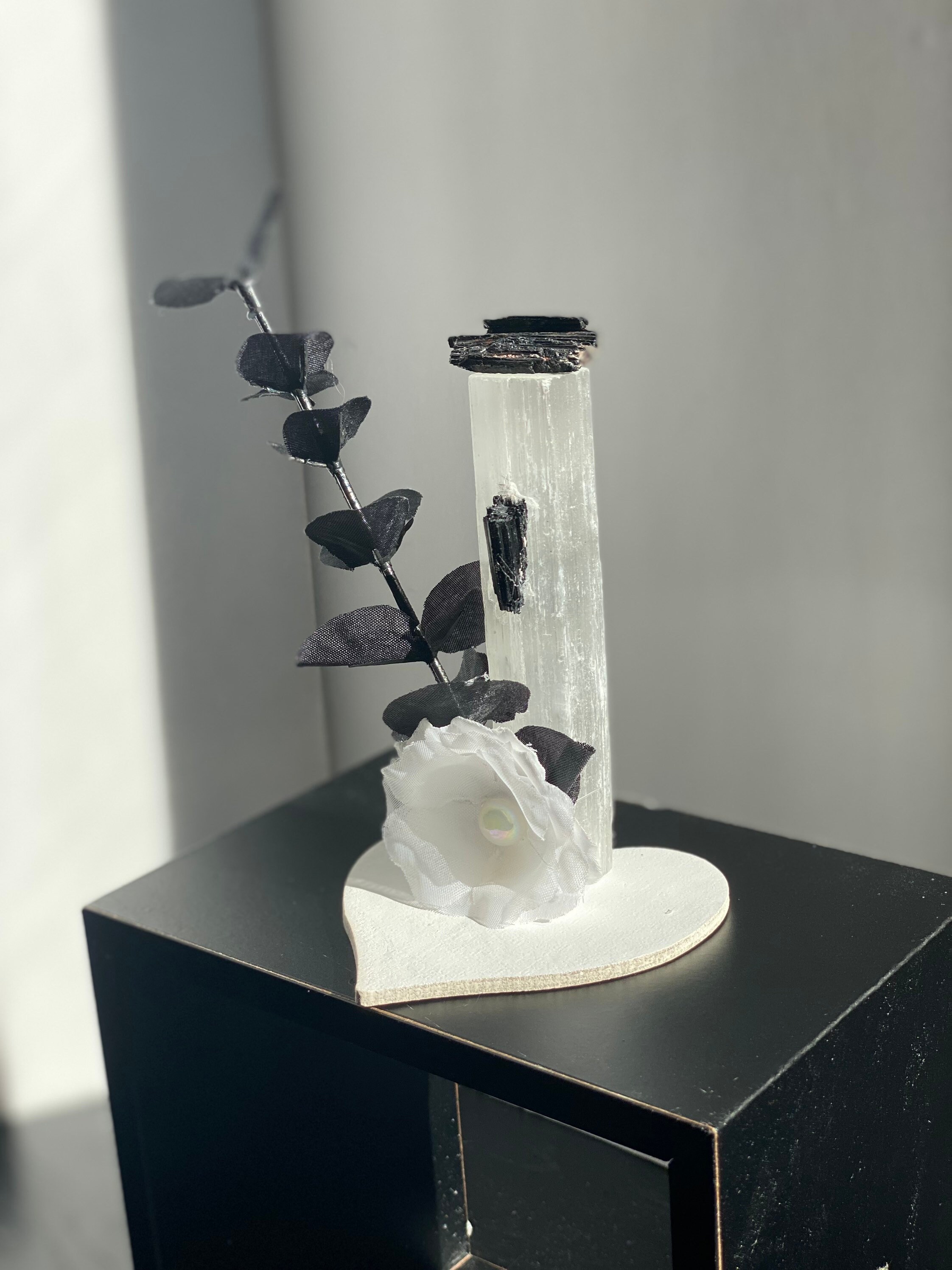 Selenite Tower, Empath Self Care Energy Clearing, Tourmaline CRYSTAL ...