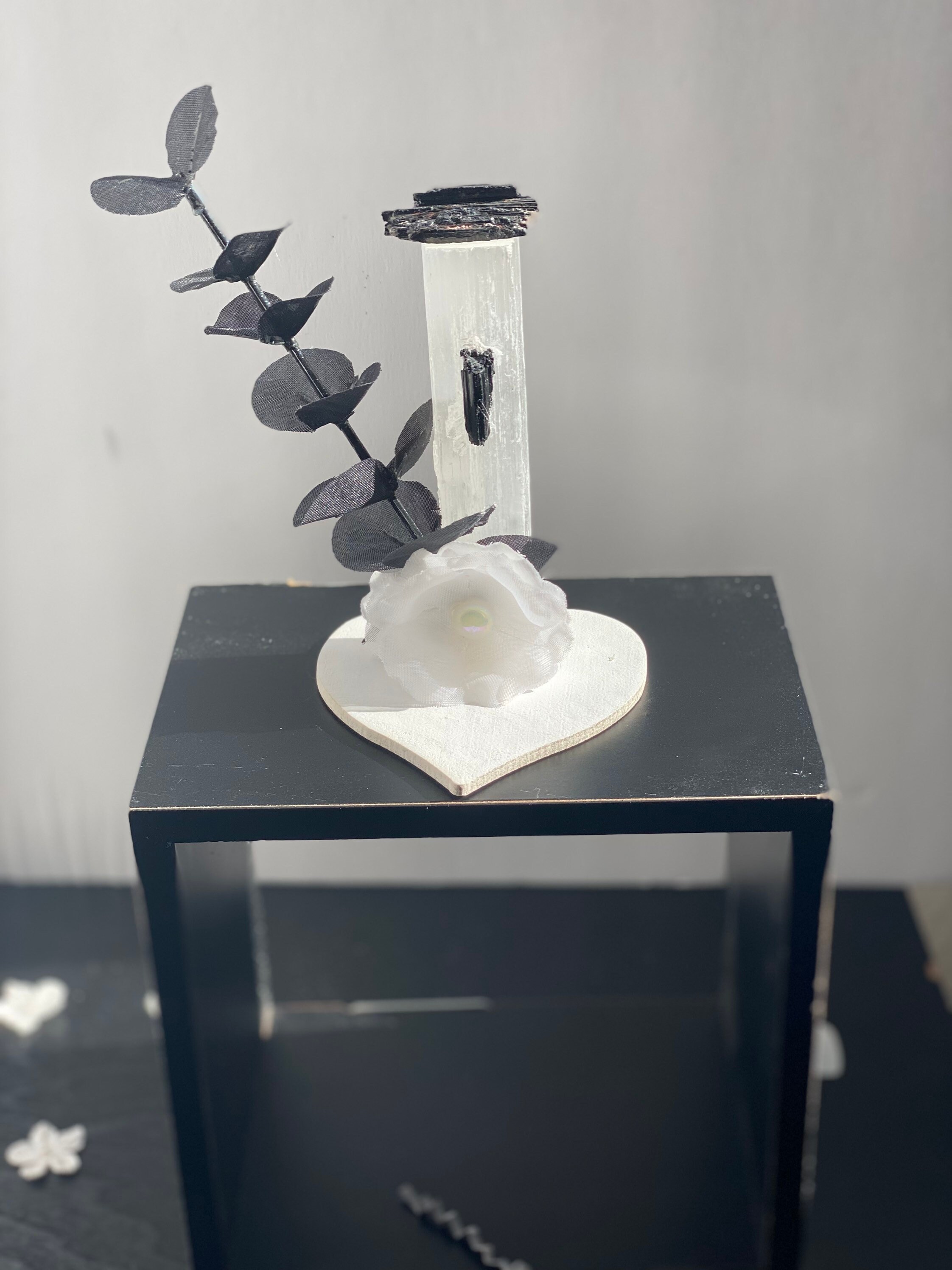 Selenite Tower, Empath Self Care Energy Clearing, Tourmaline CRYSTAL ...