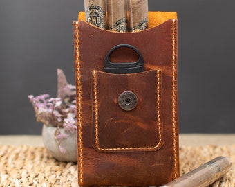 Leather Cigar Sleeve - Etsy