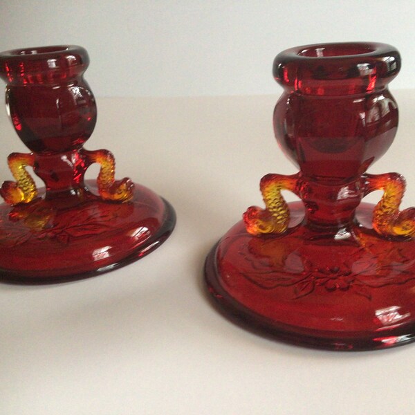 Fenton Candlesticks - Etsy