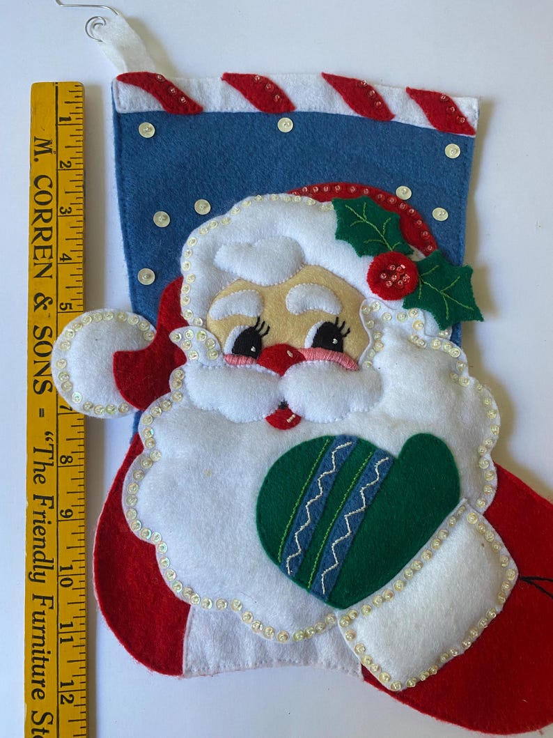 Bucilla “santa Face" Christmas Stocking With Rosy Cheeks: Finished ...