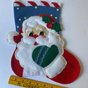 Bucilla “santa Face" Christmas Stocking With Rosy Cheeks: Finished ...
