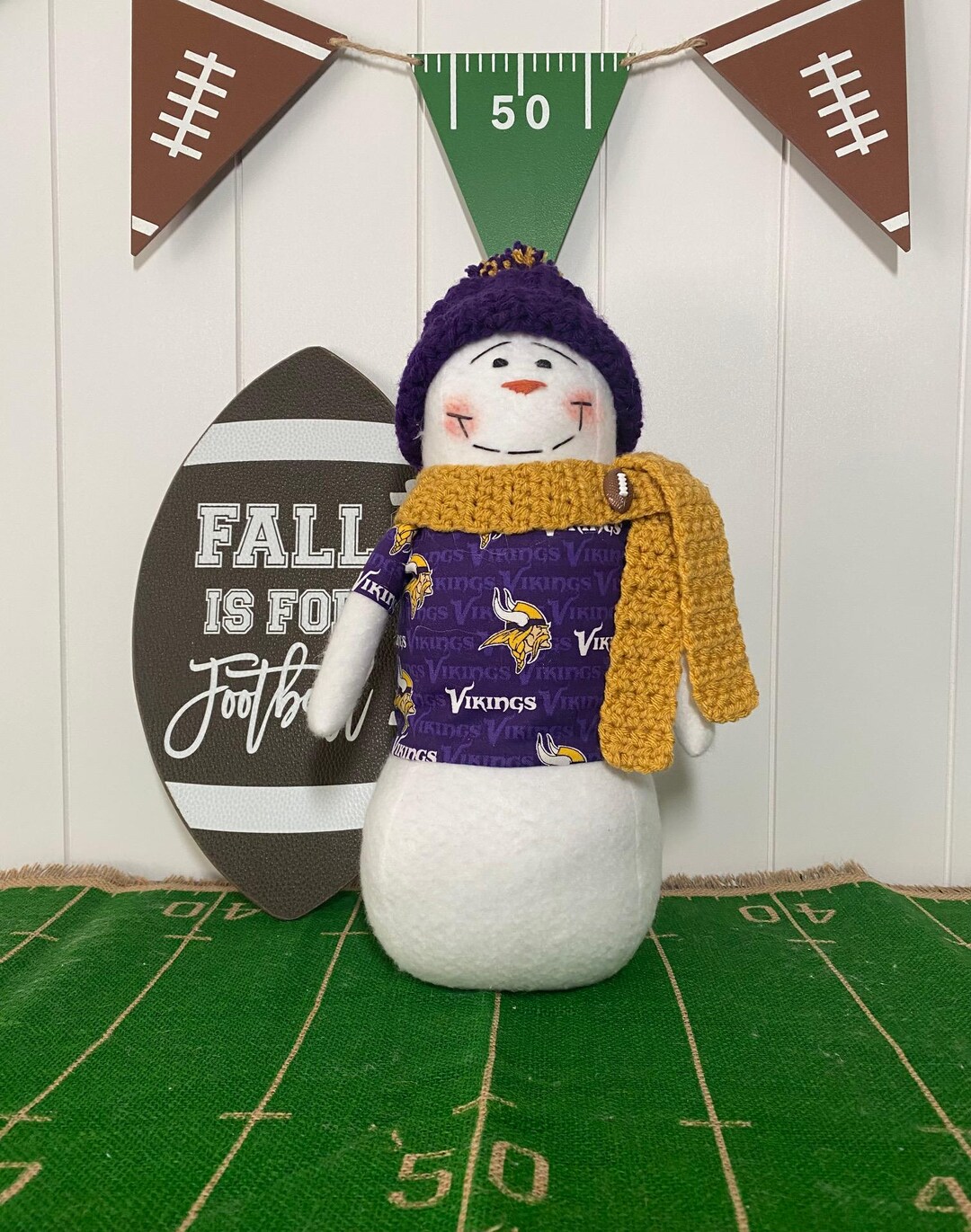 Vikings Handmade NFL Snowman - Etsy