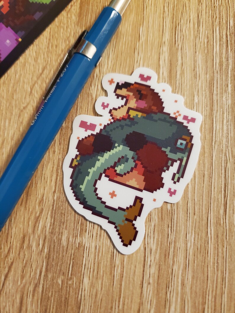 Pixel Art Otter Vinyl Stickers - Etsy