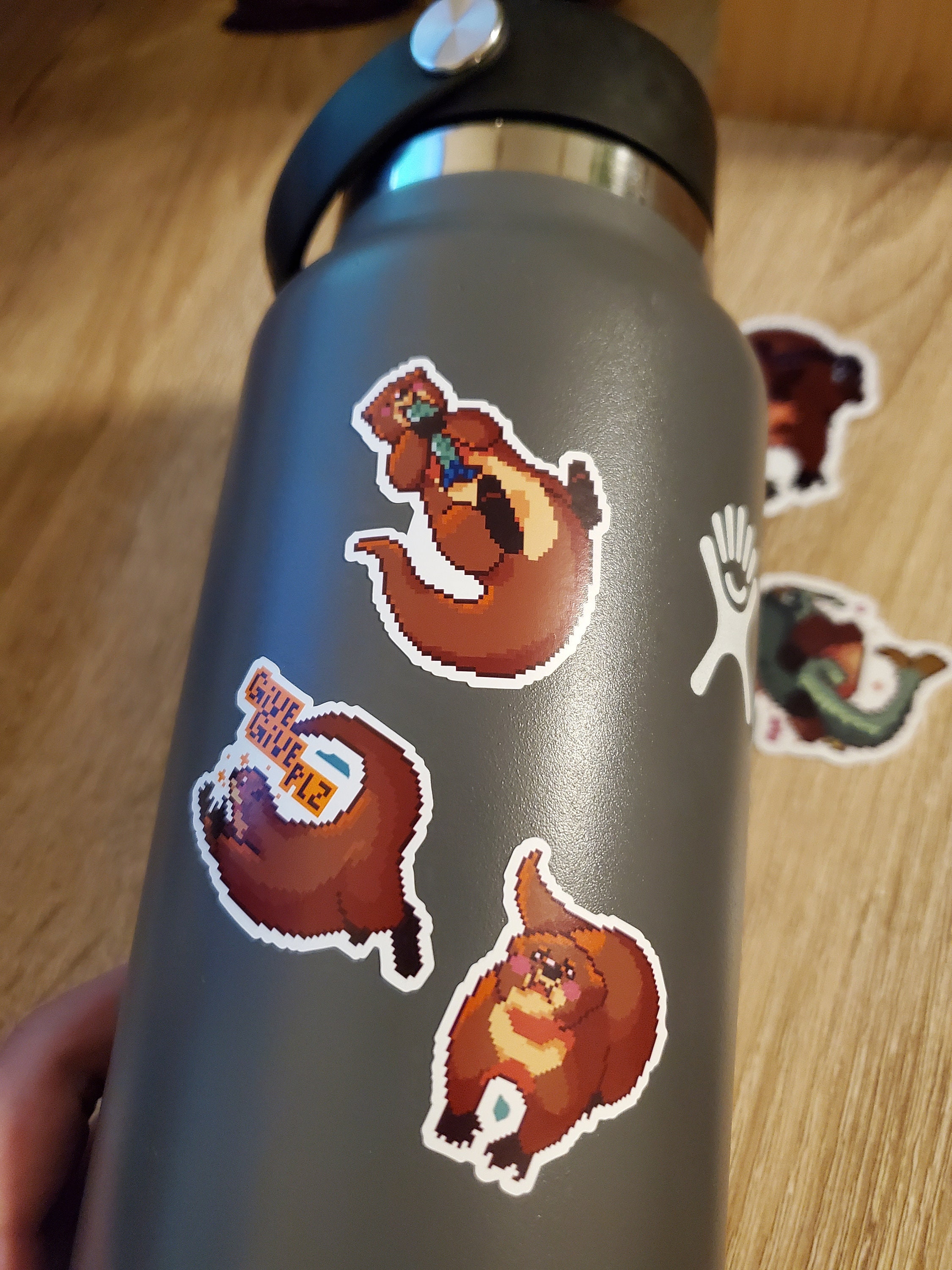 Pixel Art Otter Vinyl Stickers - Etsy