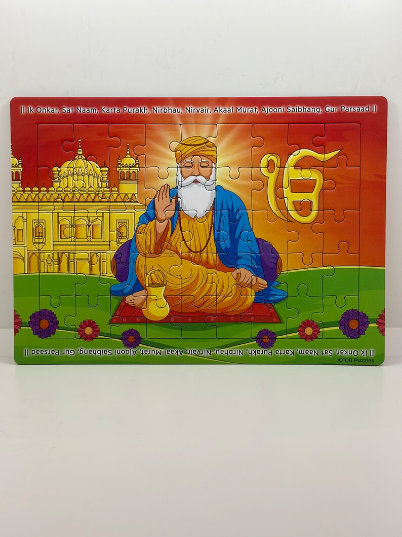 Guru Nanak Dev Ji Jigsaw Puzzle for Children Sikhism Gift for Kids mool ...