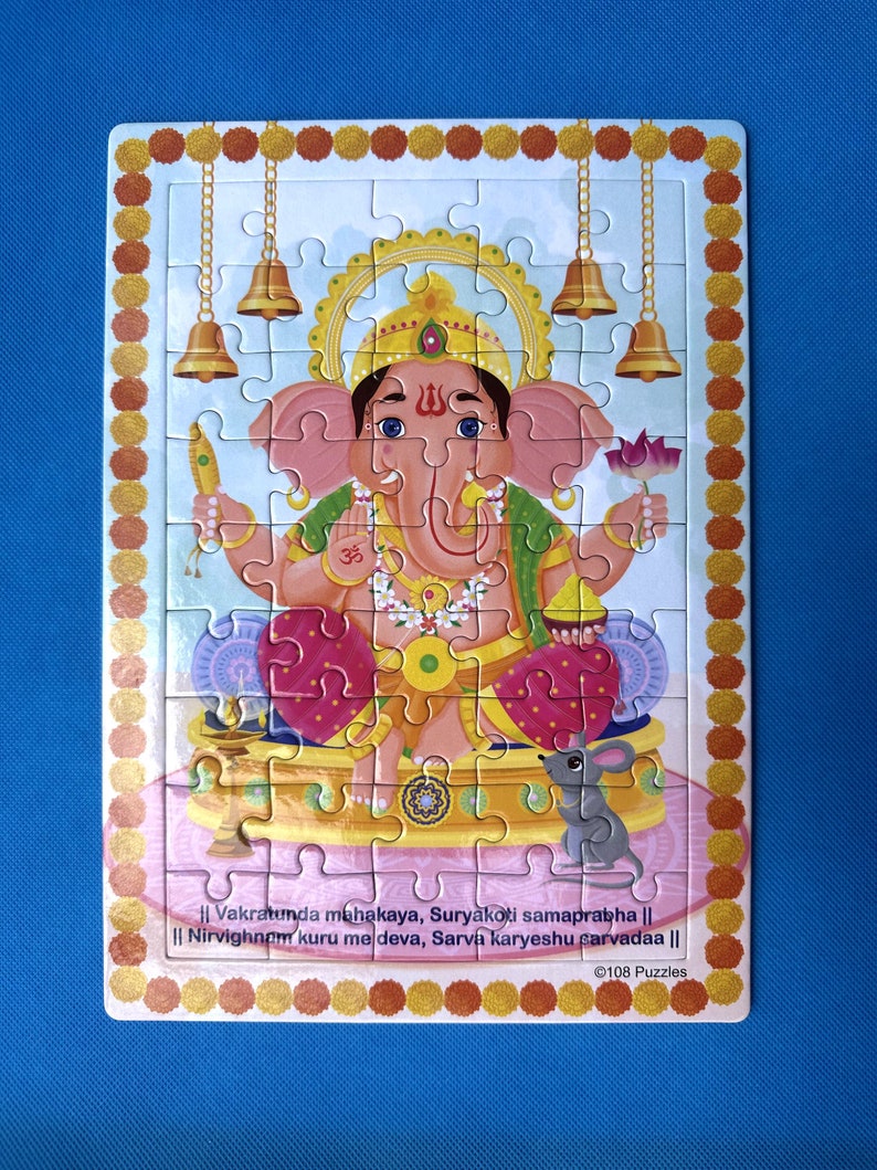 Lord Ganesha Jigsaw Puzzle 24 or 45 Pieces: Hindu God Activity, Diwali ...