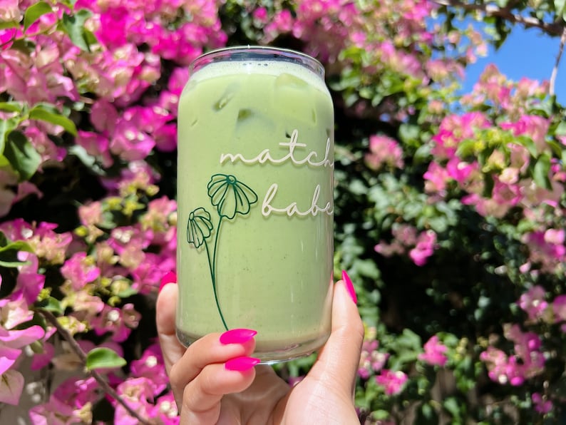 Matcha Cup Matcha Glass Cup Cute Matcha Cup - Etsy