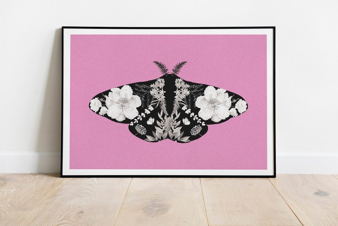 Pink Butterfly Art Print, High Quality Print, Printable Wall Art ...