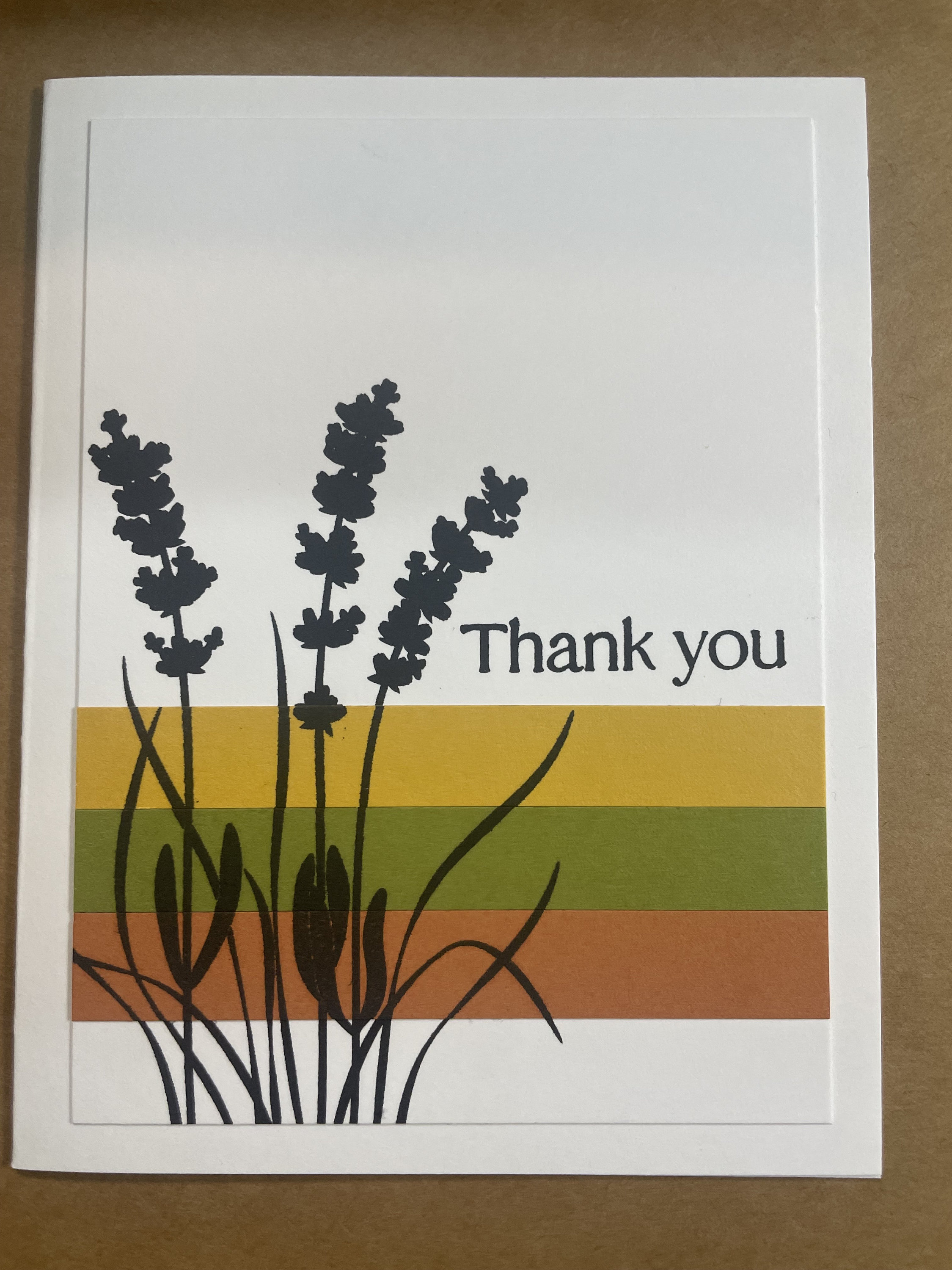 Set of 5 Handmade Note Cards. Thank You on the Front and Blank in the ...