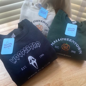 Halloween Scream Embroidered Sweatshirt Fall Sweater Scream Crewneck ...
