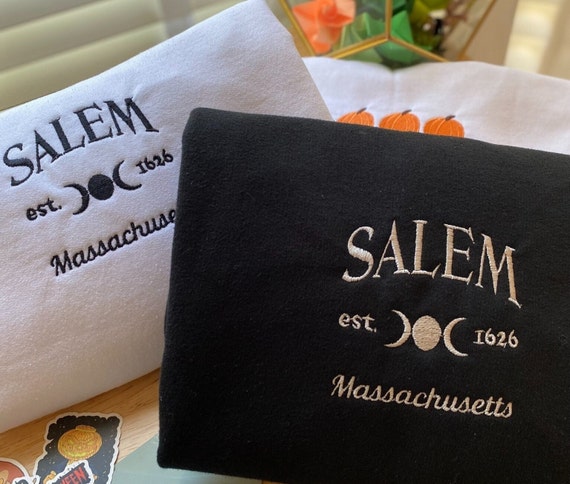 Salem Massachusetts Embroidered Sweatshirt Fall Sweater - Etsy