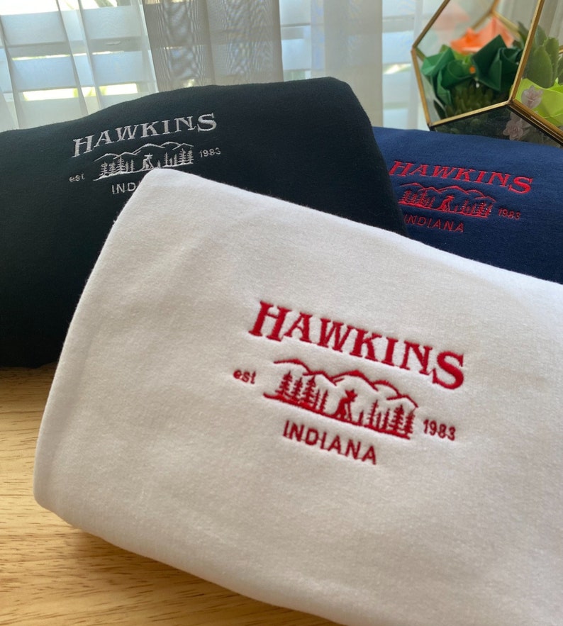 Hawkins Indiana Embroidered Sweatshirt Fall Sweater Max - Etsy